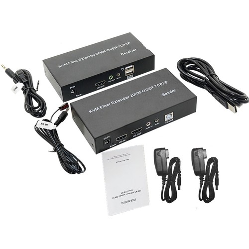 HDMI KVM Fiber Extender over SC Fiber Optical Cable to 20Km HDMI KVM ...