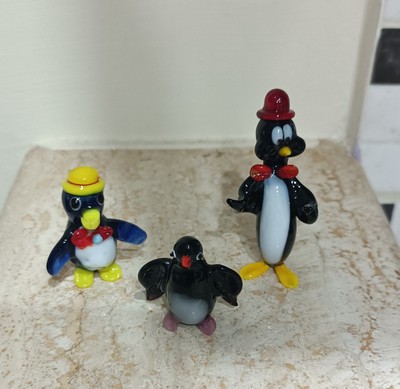 Set di tre pinguini in vetro di Murano | eBay