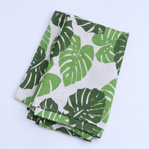 1pc 140x180cm Cotton Linen Tablecloth Monstera Pattern Table Cloth ...
