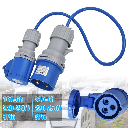 32Amp Plug to 16Amp Socket Adaptor fly lead arctic flex 3x 2.5mm cores ...