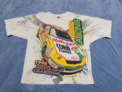 Vintage 1996 Terry Labonte NASCAR All Over Print Corn Flakes T Shirt ...