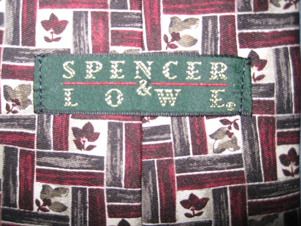 Red Beige Silk Tie Necktie Spencer & Lowe 6715 | eBay