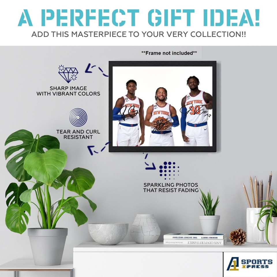 Julius Randle Jalen Brunson RJ Barrett NY Knicks Signed Photo Autograph ...