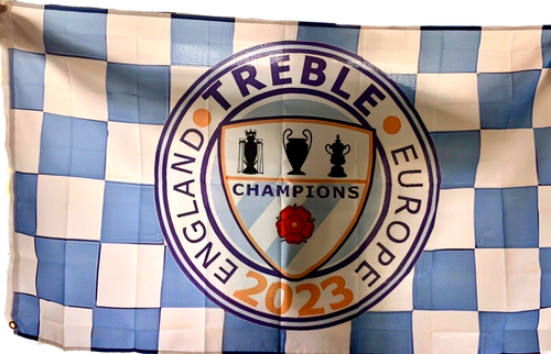 Manchester Flags Treble Winners Flag Banner City Fan Made Gifts | eBay