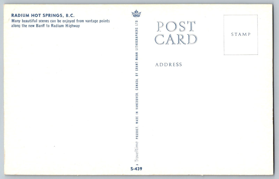 Radium Hot Springs New Highway Banff Canada Rockies Postcard British ...