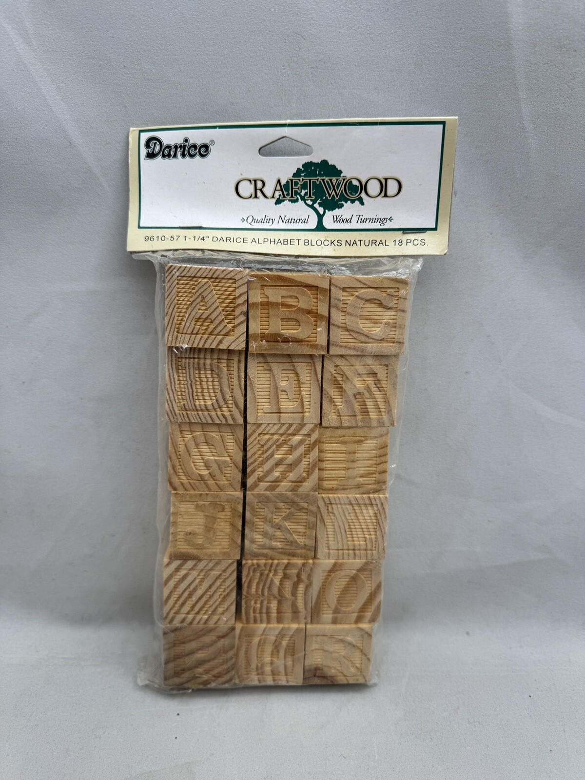 Darice Natural 1 1/4 inch Wood Blocks Full Alphabet A-Z Letters 18 ...