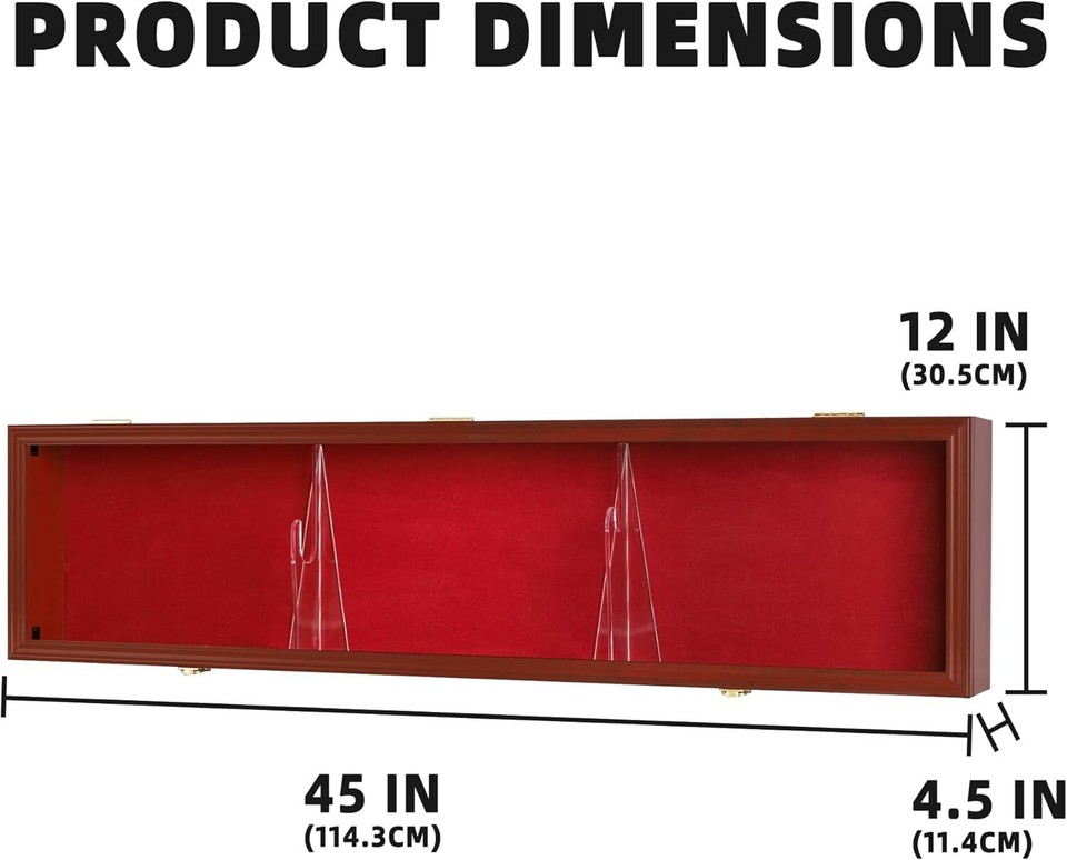 Gun Display Case Rifle 44" Mahogany & RED Wood Shotgun Rack Cabinet ...
