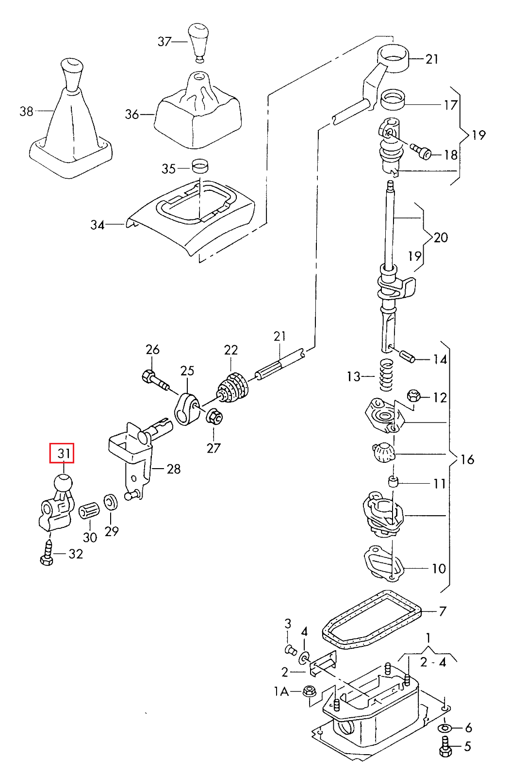 NEW GENUINE VOLKSWAGEN MANUAL GEARBOX GEAR SELECTOR ROD SHIFT FINGER ...