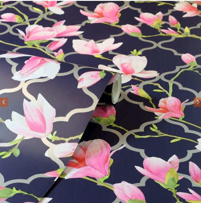 Magnolia Trellis Wallpaper | eBay UK
