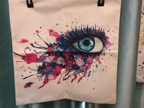 3 Abstract Art Tantalizing Eyes Watercolor And Pen Signed Pixie Cold ...