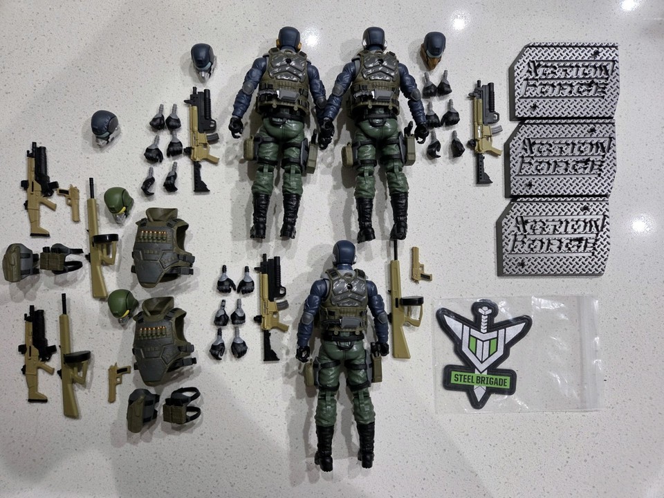 Valaverse Action Force Steel Brigade Sds Gold Head Lot Heavy Weapons ...