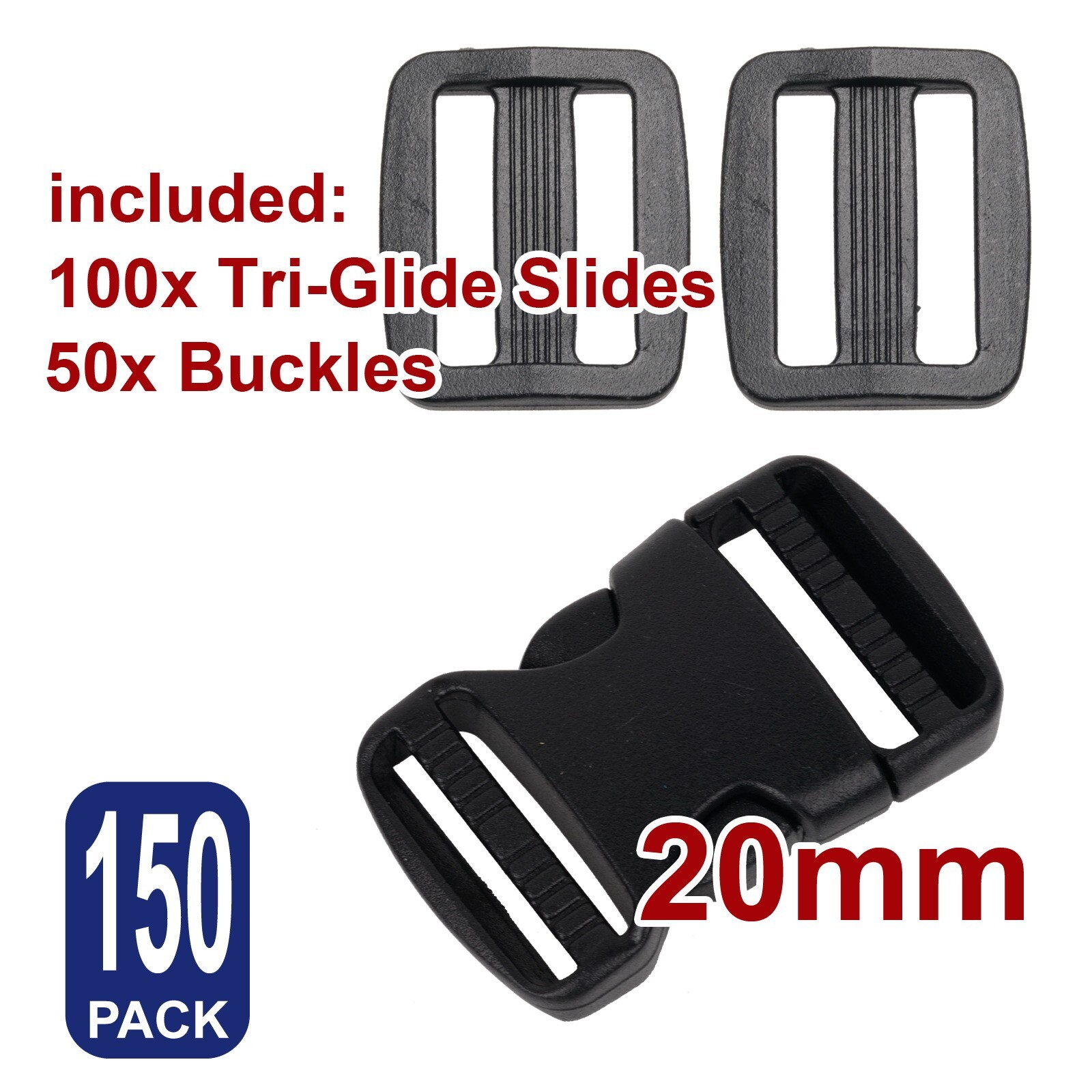 Buckle Quick Release Tri-Glide Slider Military Dual Adjustable Slides ...