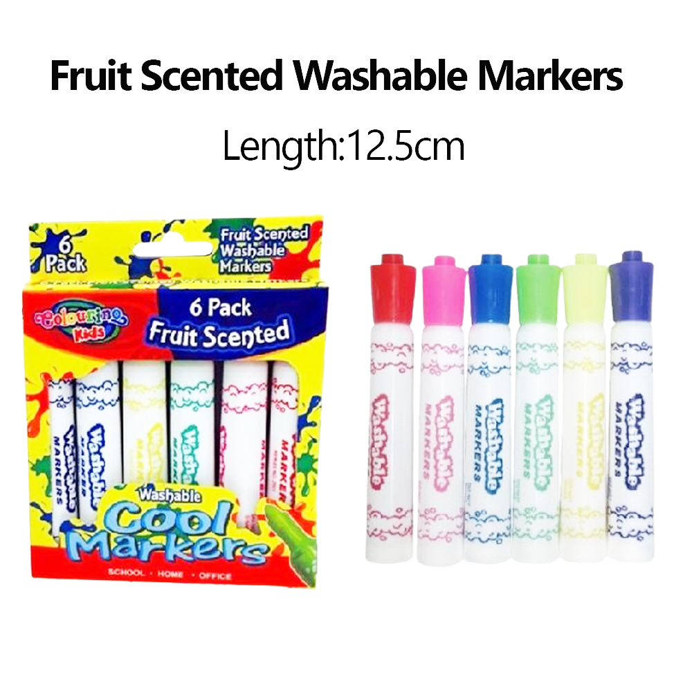 Fruit Fruity Scented Cool Markers Textas Pack of 6 Arts & Crafts Party ...