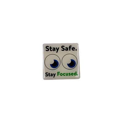 Stay Safe. Stay Focused. Collectible Eye Ball Label Pin | eBay