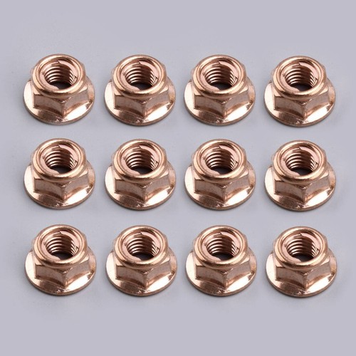 12Pcs M8x1.25mm Car Exh@ust Manifold Lock Nut Copper Plated | eBay