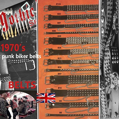 Leather Gothic Punk Belts Black 1970's Spike & Studded Heavy Jean UK ...