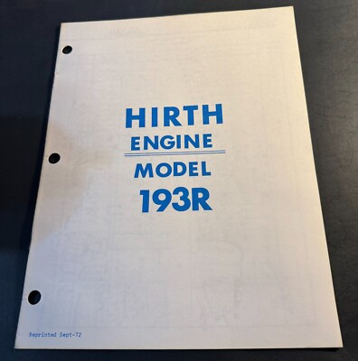 SNO-JET HIRTH ENGINES 193R PARTS MANUAL (292) | eBay