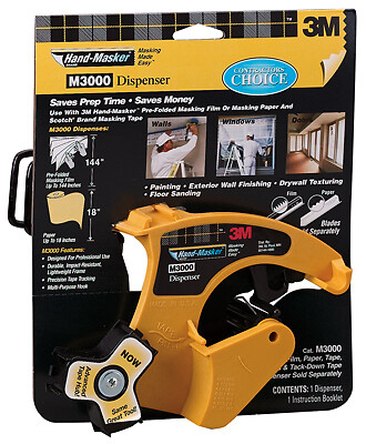3M M3000 Hand-Masker Masking Paper Dispenser, 8-15/16 in Max Tape W ...