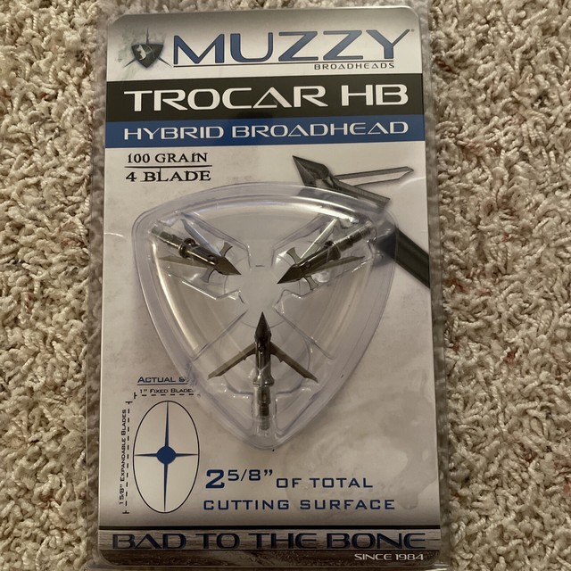 Muzzy 297 Trocar HB Hybrid 4 Blade Broadhead for sale online | eBay