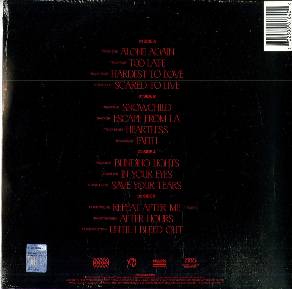 The Weeknd after Hours Vinyl LP Neu E Versiegelt | eBay