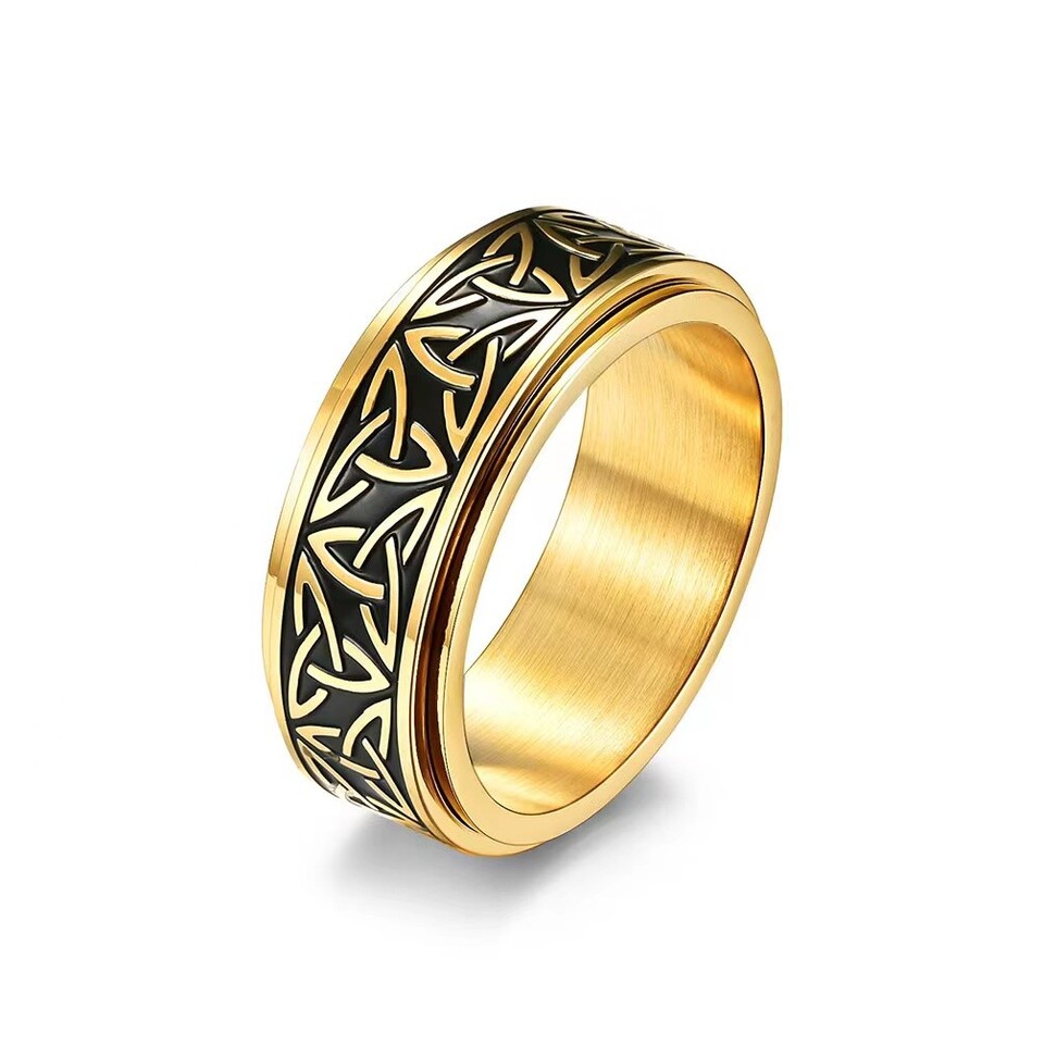 Men's Irish Celtic Trinity Knot Band Ring Stainless Steel Jewelry Size ...