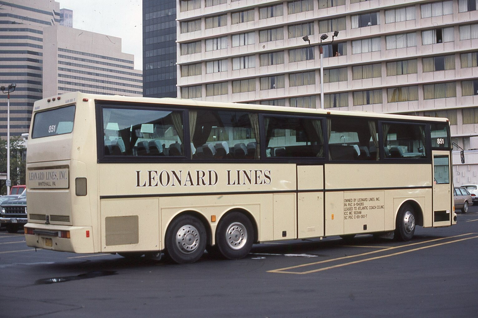 Original Bus Slide Charter Leonard Lines #851 Tan Black Sabre Bus 1986 ...