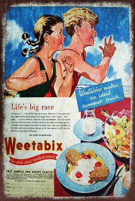 Weetabix Breakfast Cereal Advert Vintage Look Retro Style Metal Sign ...