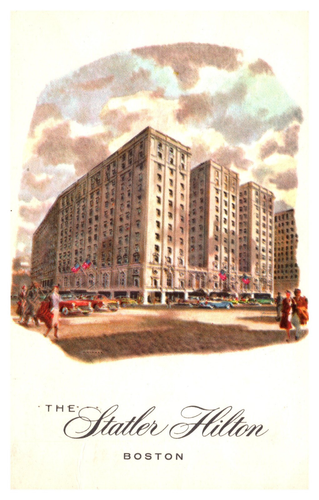 Boston MA Massachusetts The Statler Hilton Posted 1959 Chrome Postcard ...