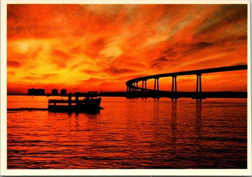 CA San Diego Coronado Bay Bridge Sunset Postcard | eBay