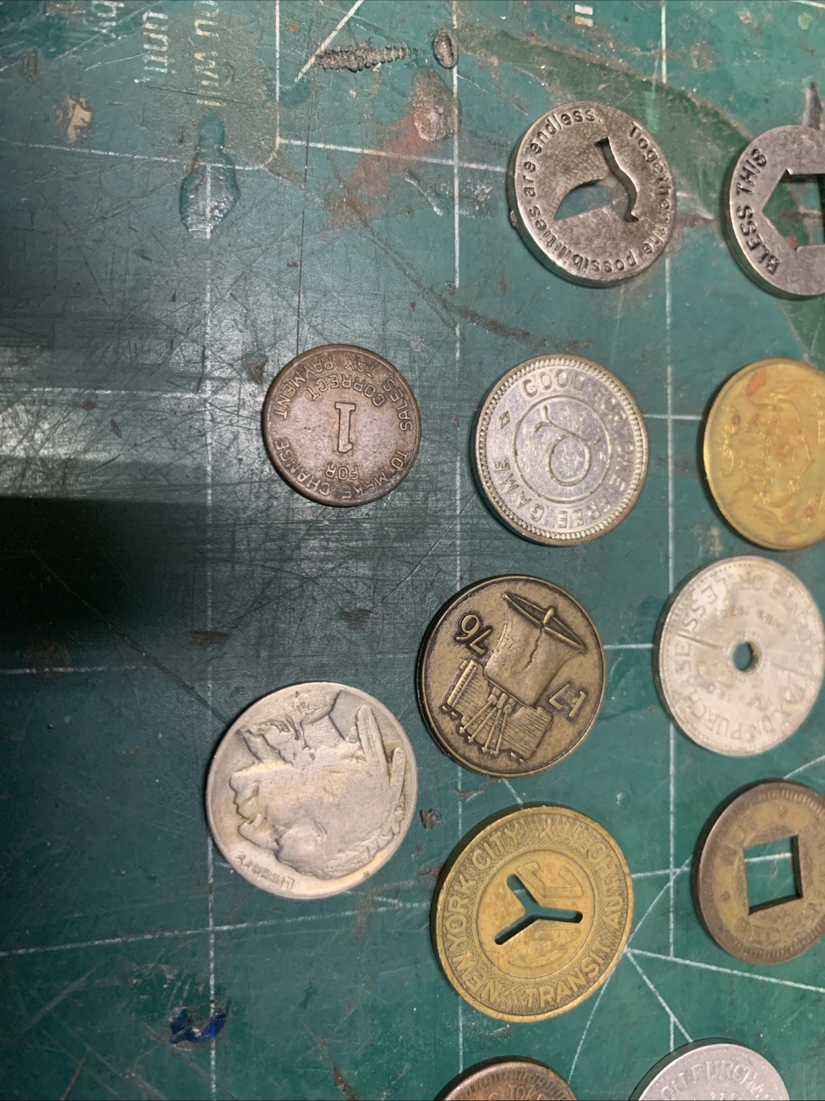 Rare Lot Of 12 Old Coin Tokens Badges Pins Brass Aluminum Steel | eBay