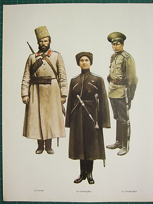 VINTAGE WW1 WWI PRINT RUSSIA COSSACK 5th DON CAVALRY OJAROVSKI LIFE ...