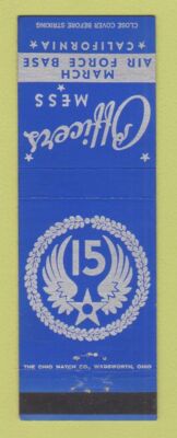 Matchbook Cover - March Air Force Base CA Officers' Mess | eBay
