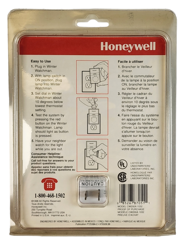 Honeywell Home Building Winter Watchman Low-Temperature Alarm CW200A ...