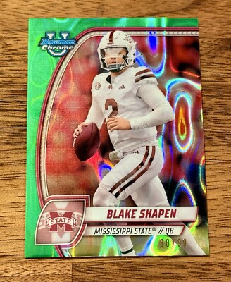 2024 Bowman Chrome University Blake Shapen Green Refractor /99 Miss ...