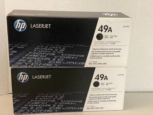 Lot of 2 Genuine HP 49A Q5949A Black LaserJet Toner Cartridge Sealed ...