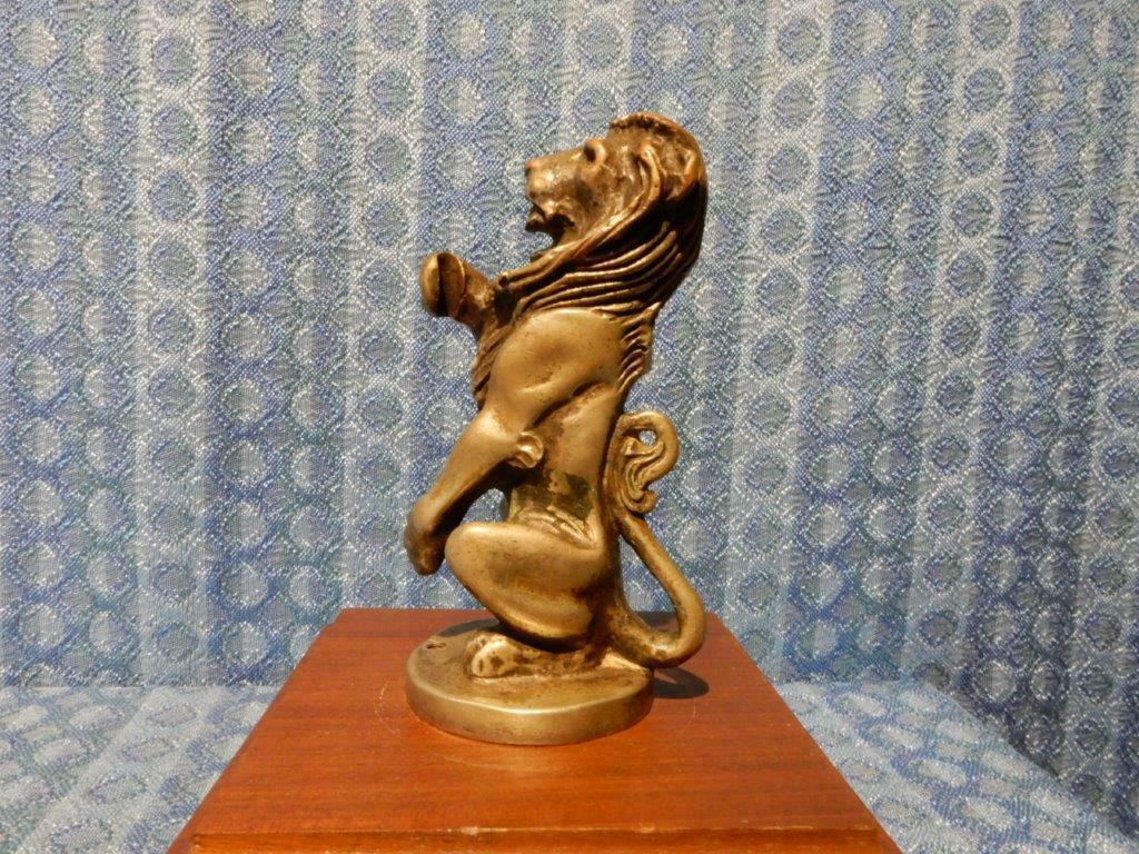 1910-1925 Vintage Figural Standing Lion Radiator Mascot Solid Brass 12 ...