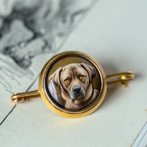 STUNNING ANTIQUE ENGLISH 15K GOLD ENAMEL MINIATURE BROOCH CHOCOLATE ...