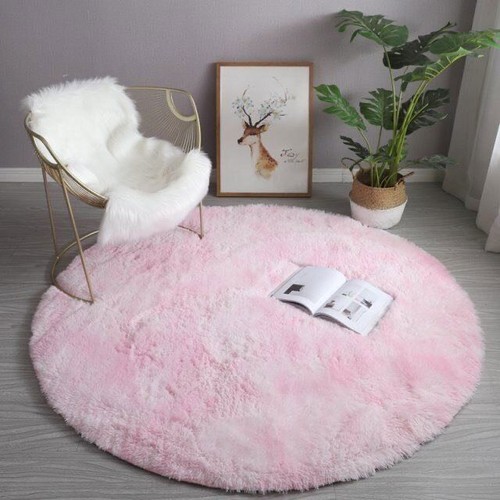 Plush Round Rug Fluffy White Carpets for Living Room Soft Home Decor ...