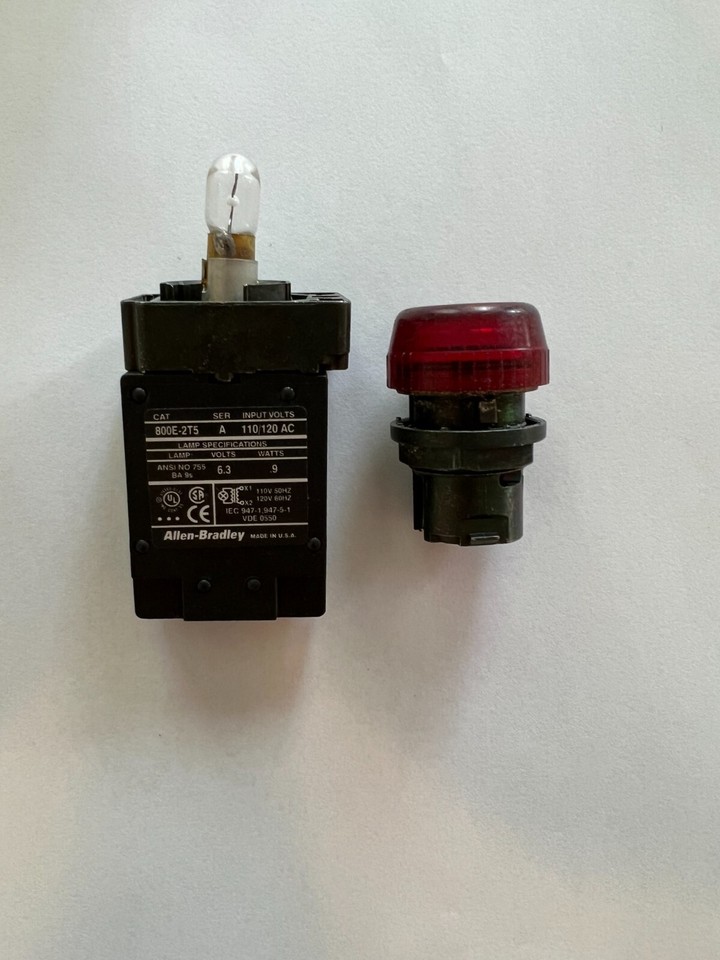 Allen Bradley 800E-2T5 Illuminated Red Pilot Light 22mm | eBay