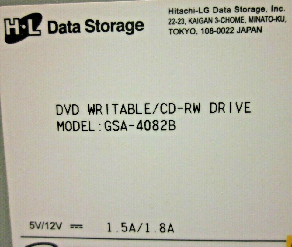GRABADORA CD/DVD LG IDE PATA GSA-4082B FRONTAL NEGRO DVD WRITABLE CD-RW ...