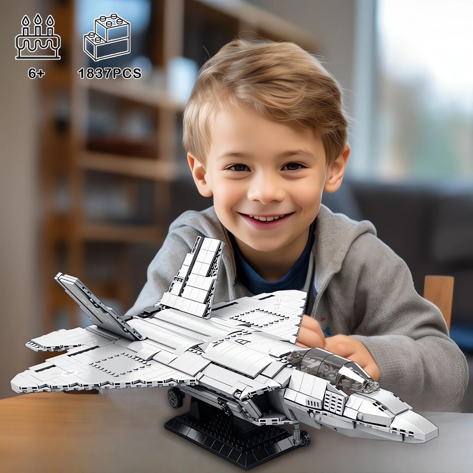 F-22 Raptor Fighter Jet Building Blocks Set 1837pcs Military Airplane ...
