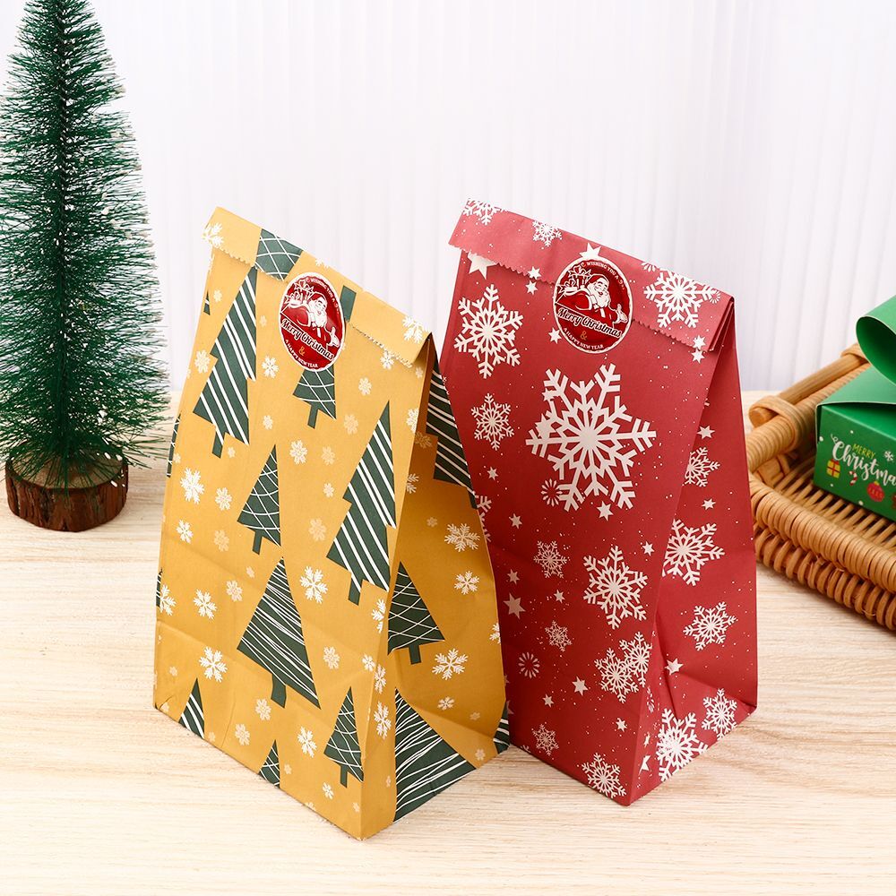 Kraft Paper Bags Christmas Gift Pocket Cookies Bag Xmas Decoration ...