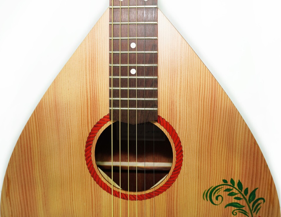 Folk Acoustic Guitar 6 Strings Lute Vihuela Kobza Handpainted Natural ...
