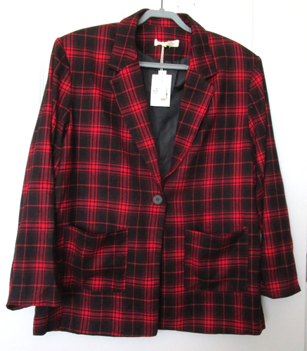 Southern Grace Women's Red Plaid Blazer Jacket XL - Career Holiday ...