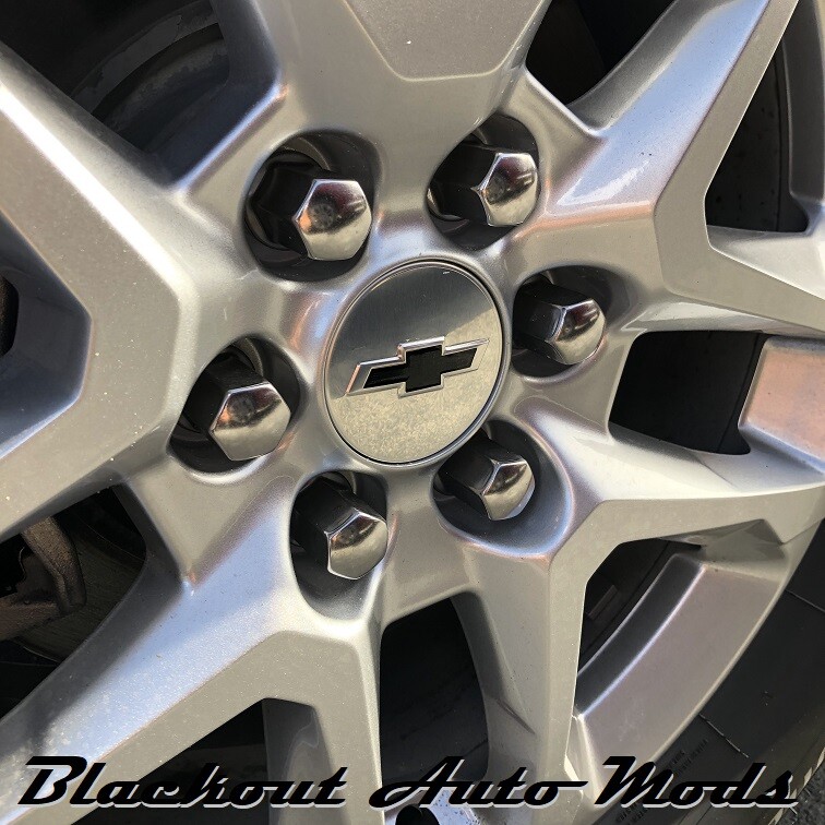Gloss Black Impala Wheel Center Cap Bowtie Decal Emblem Blackout Set ...