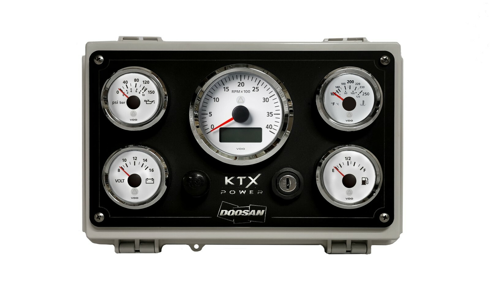 DOOSAN MARINE ENGINE CONTROL PANEL WITH VDO VIEWLINE GAUGES AND CUSTOM ...