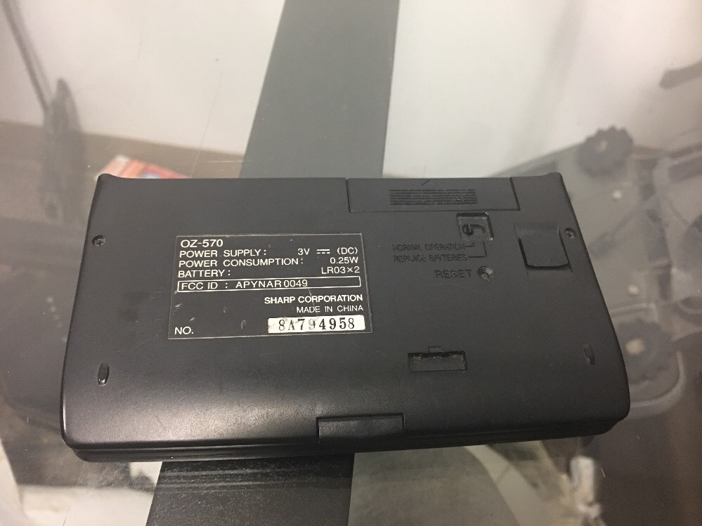 Sharp Wizard OZ-570PC Pocket Organizer 256 KB Black | eBay