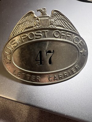 Post Office Letter Carrier Hat Badge #47 Vintage Postal CarrierMetal ...