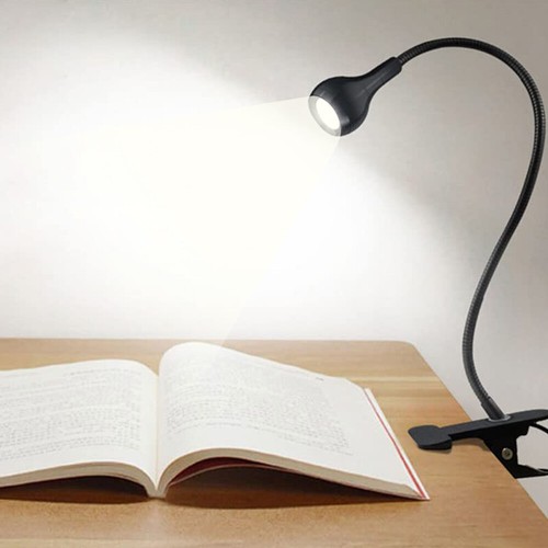 USB Clip On Desk Lamp Flexible Clamp Reading Light LED Bed Table ...