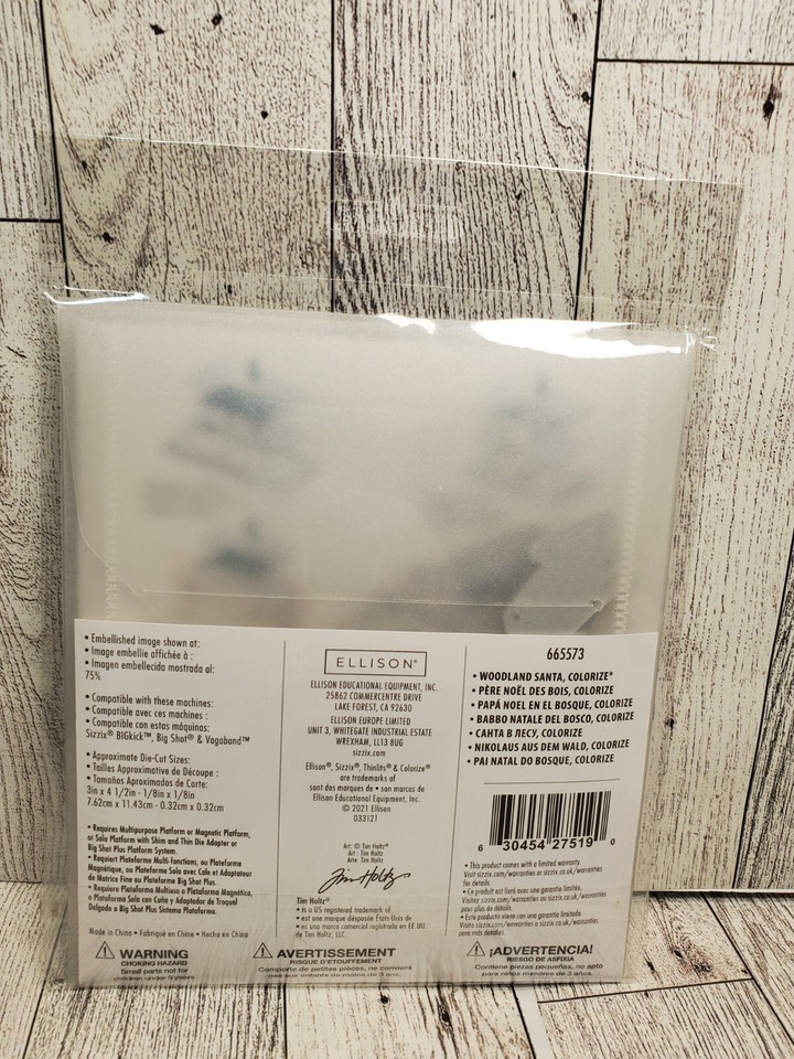 Tim Holtz WOODLAND SANTA Christmas Colorize Thinlits Dies Sizzix 665573 ...